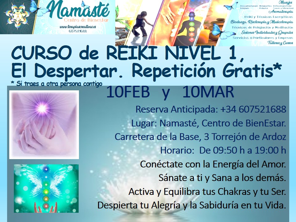 01-Curso Reiki Nivel I-Namaste – Terapias Creativas y Energéticas