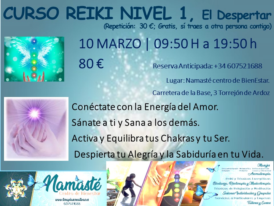 01-Curso Reiki Nivel I-Namaste – Terapias Creativas y Energéticas